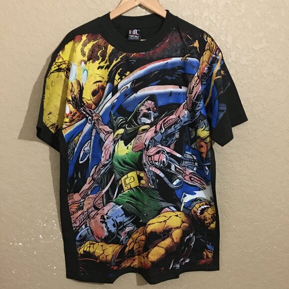 giant | Shirts | Doctor Doom Vs Fantastic Four Marvel All Over Print ...